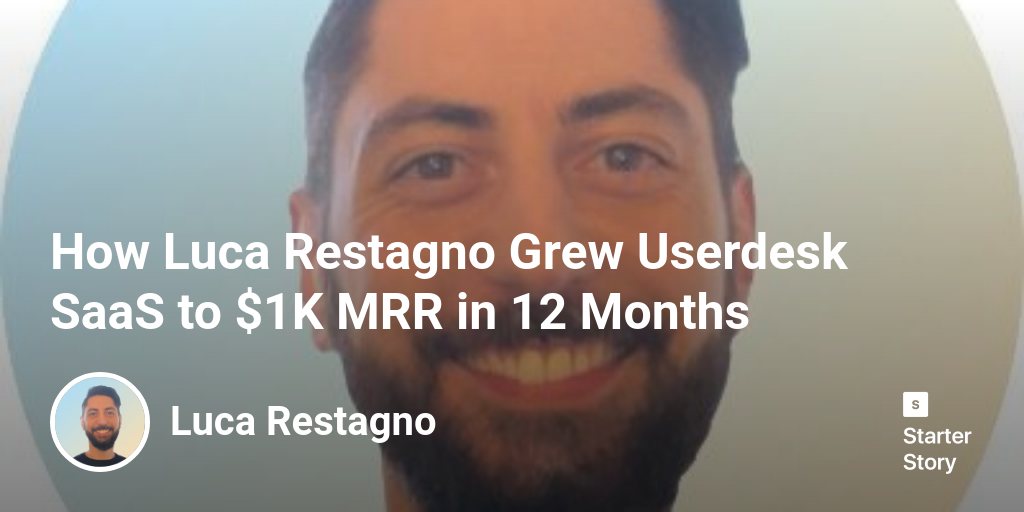 How Luca Restagno Grew Userdesk SaaS to $1K MRR in 12 Months - Starter