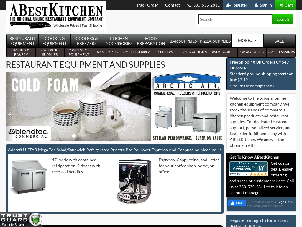 Online restaurant supply store