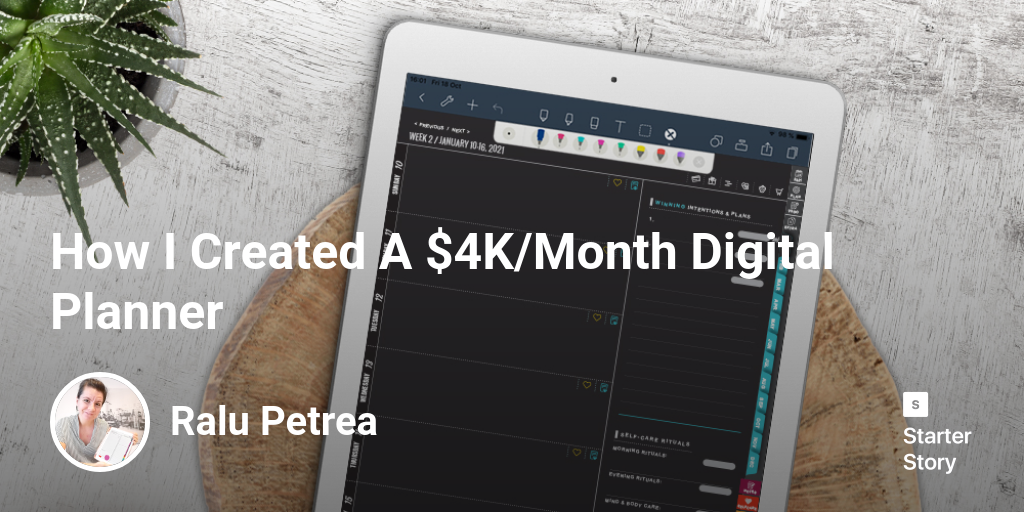 How I Created A $4K/Month Digital Planner - Starter Story