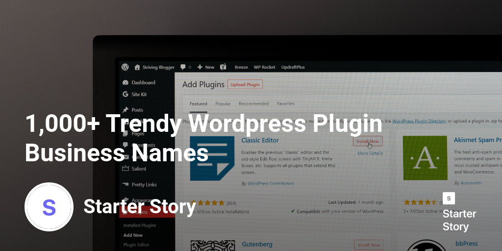 1,000+ Trendy Wordpress Plugin Business Names - Starter Story